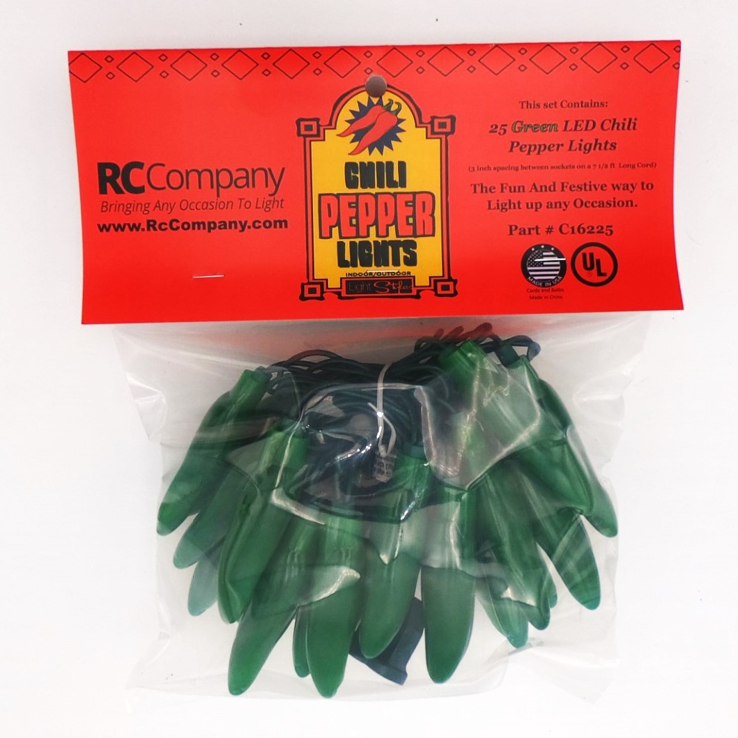 25 LED Green Chili Pepper Lights (25 Lights, 7 1/2-ft. Long) – RC ...